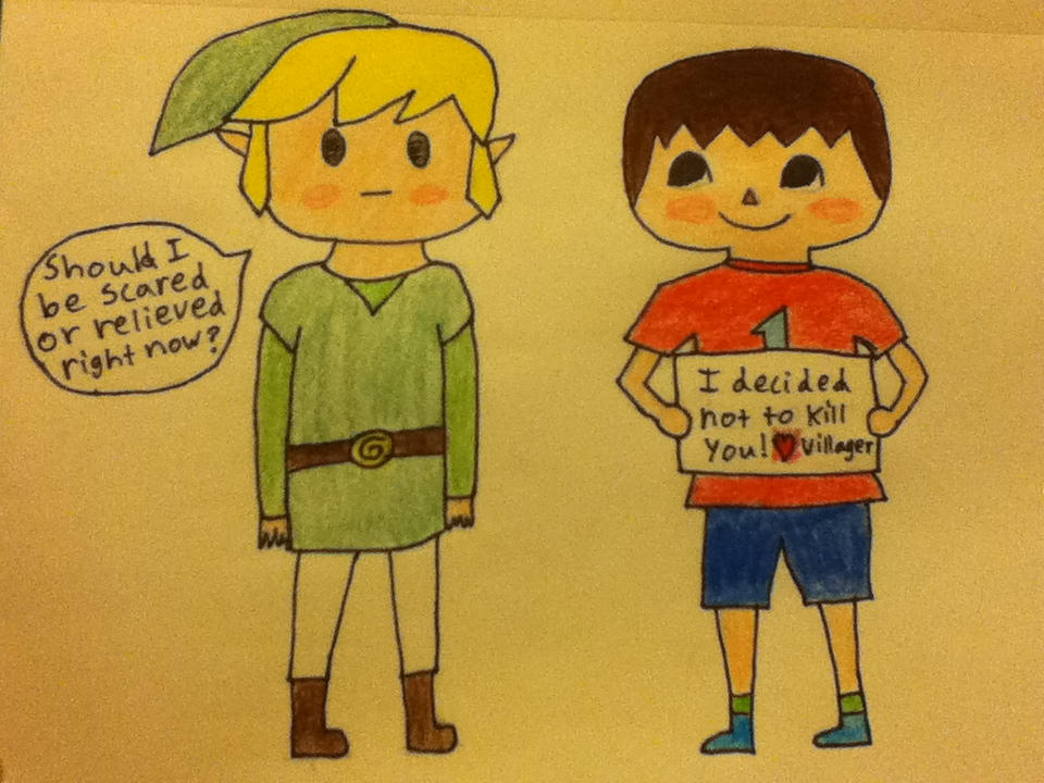 The Villager And Toon Link At By Metafinn On Deviantart