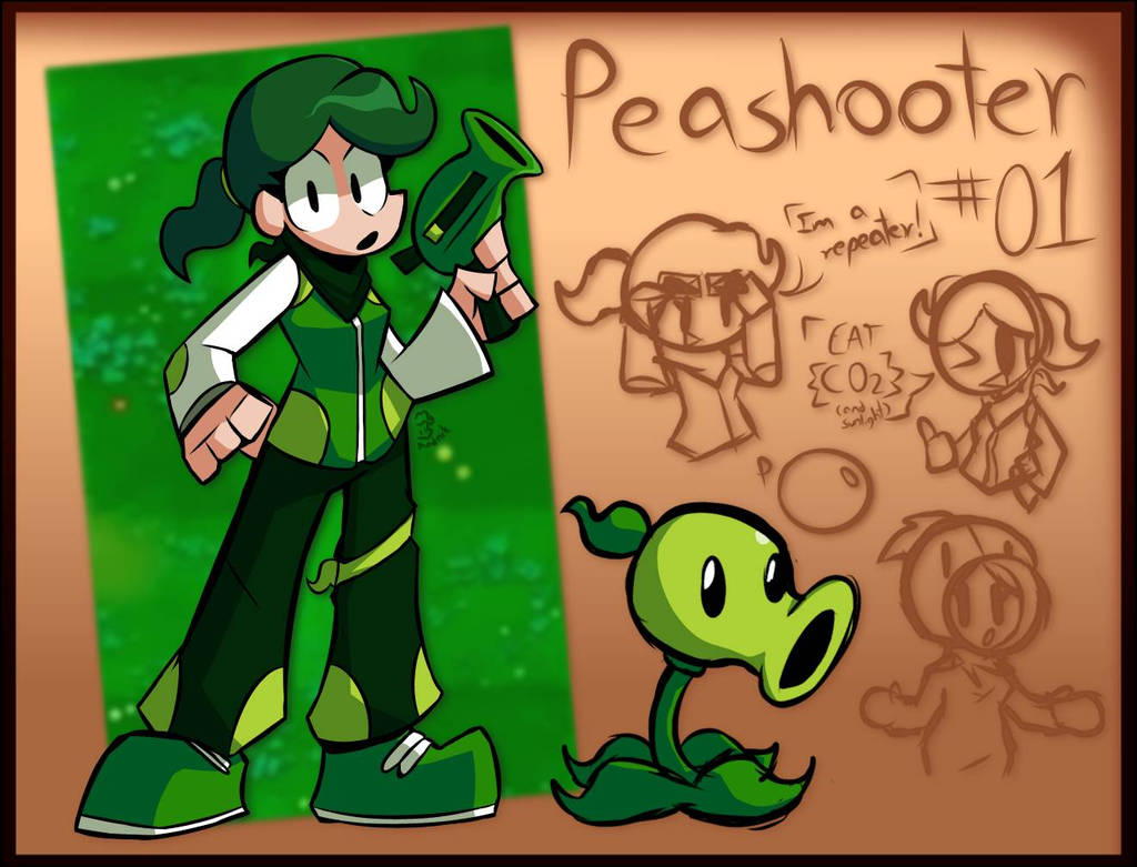 Humanized Peashooter Pvz By Andrickarts On Deviantart
