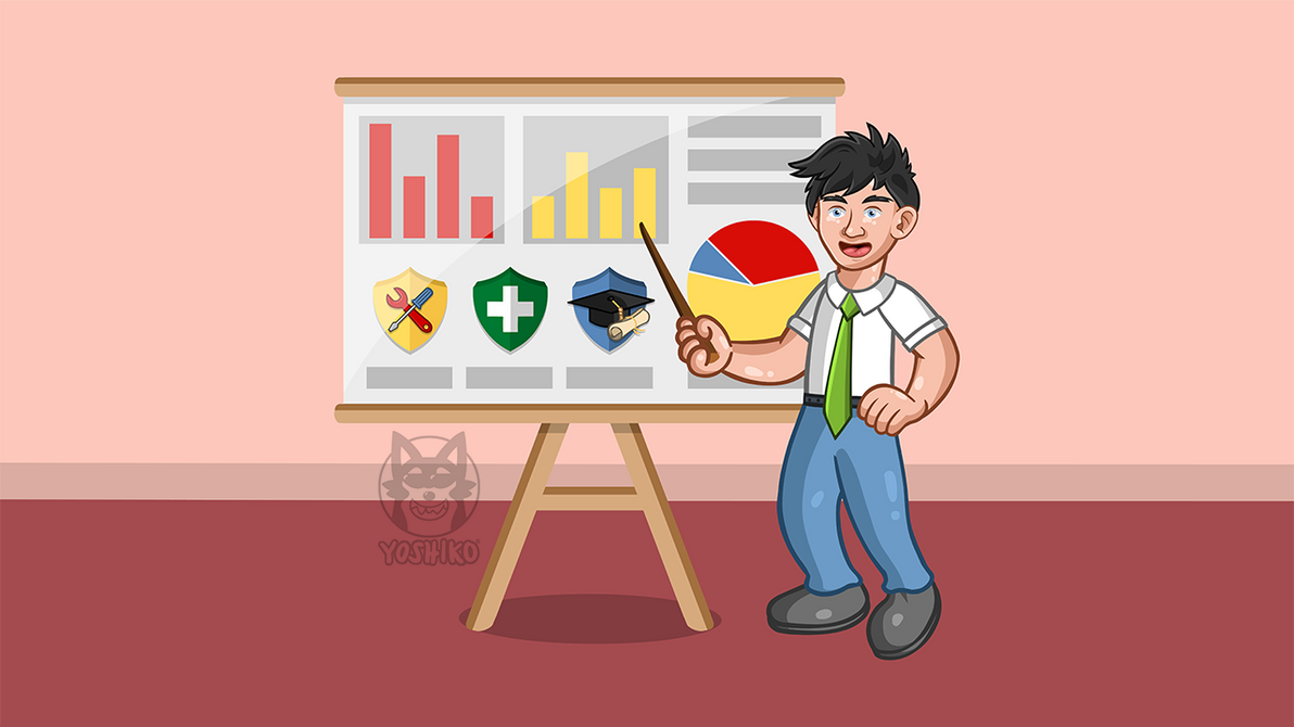 Presentation Of Statistics And Diagrams Drawing By Yoshiko Animation On