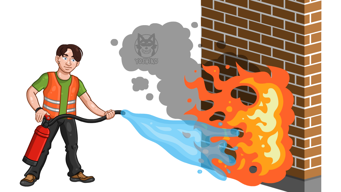 Cartoon Extinguish Wall Fire Drawing By Yoshiko Animation On Deviantart