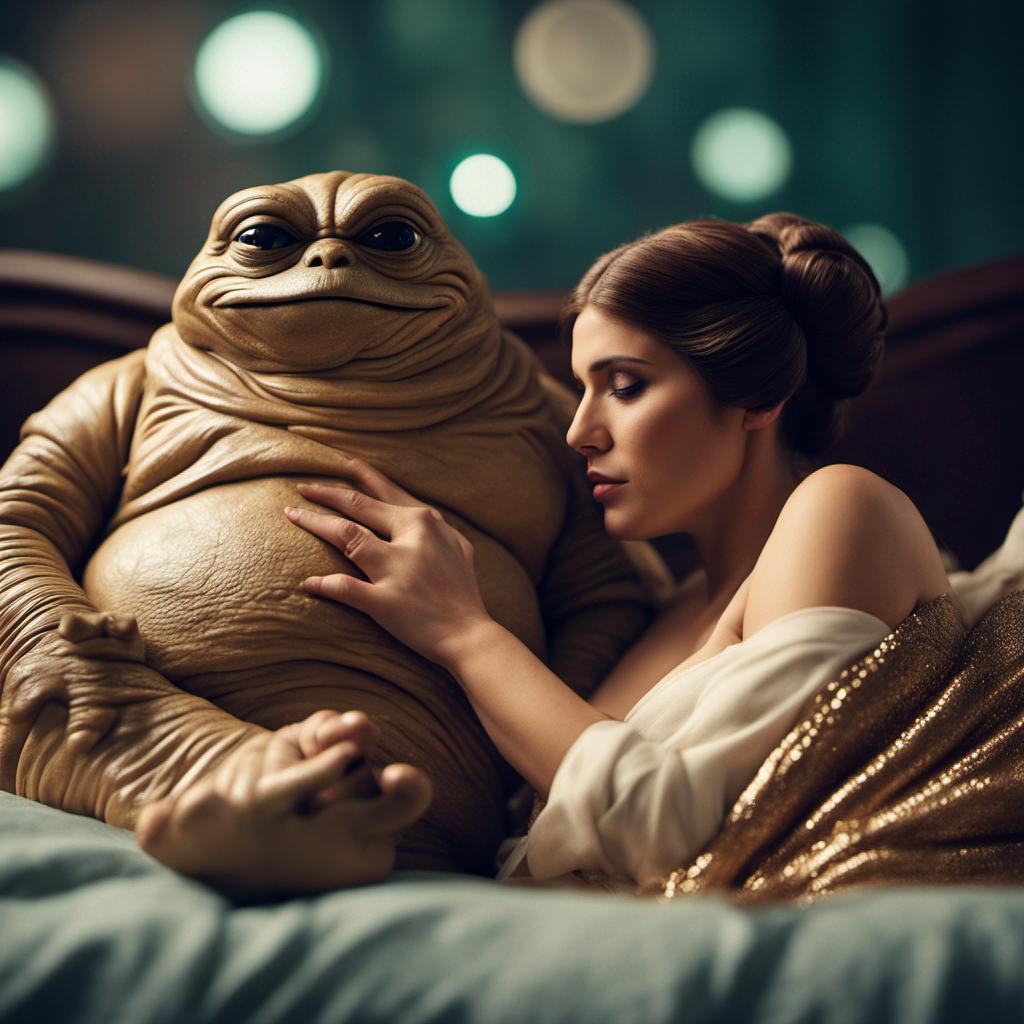 Princess Leia And Jabba The Hutt Kissing While The By 29diaz On Deviantart