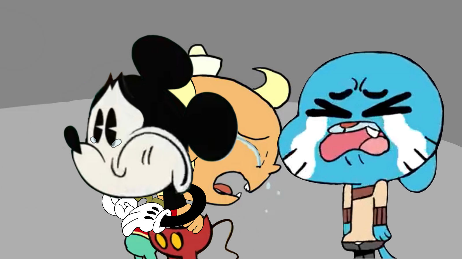 Mickey Give Hug Of Flapjack And Gumball Get Crying By Joneoyvilde03 On Deviantart