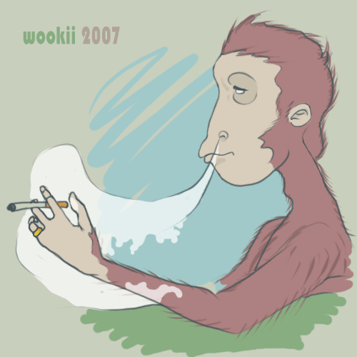 smokin monkey by wookii on DeviantArt