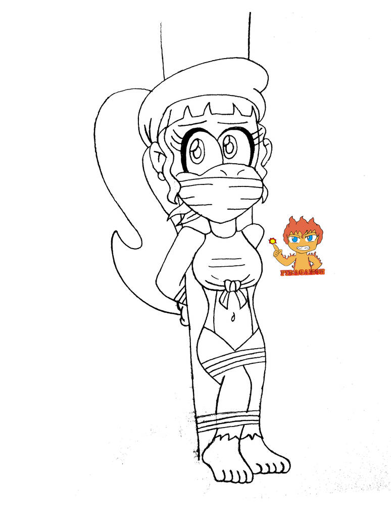 Lineart Dixie Kong In Trouble By Firagamon On Deviantart