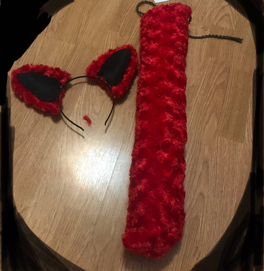 Red Wolf Ears And Tail Commission By Pharaohslady On Deviantart