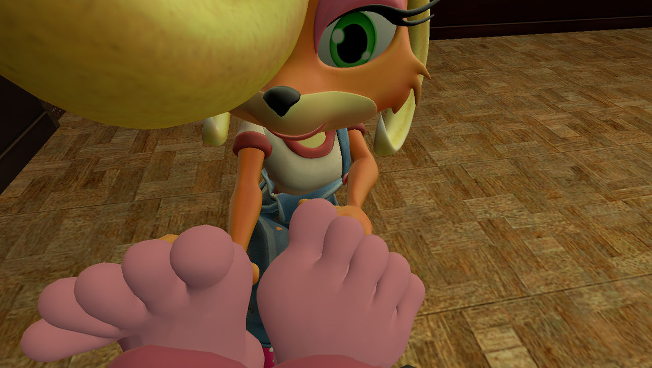 Coco Bandicoot Tickling Amy Roses Feet4 By Militaryrabbit On Deviantart