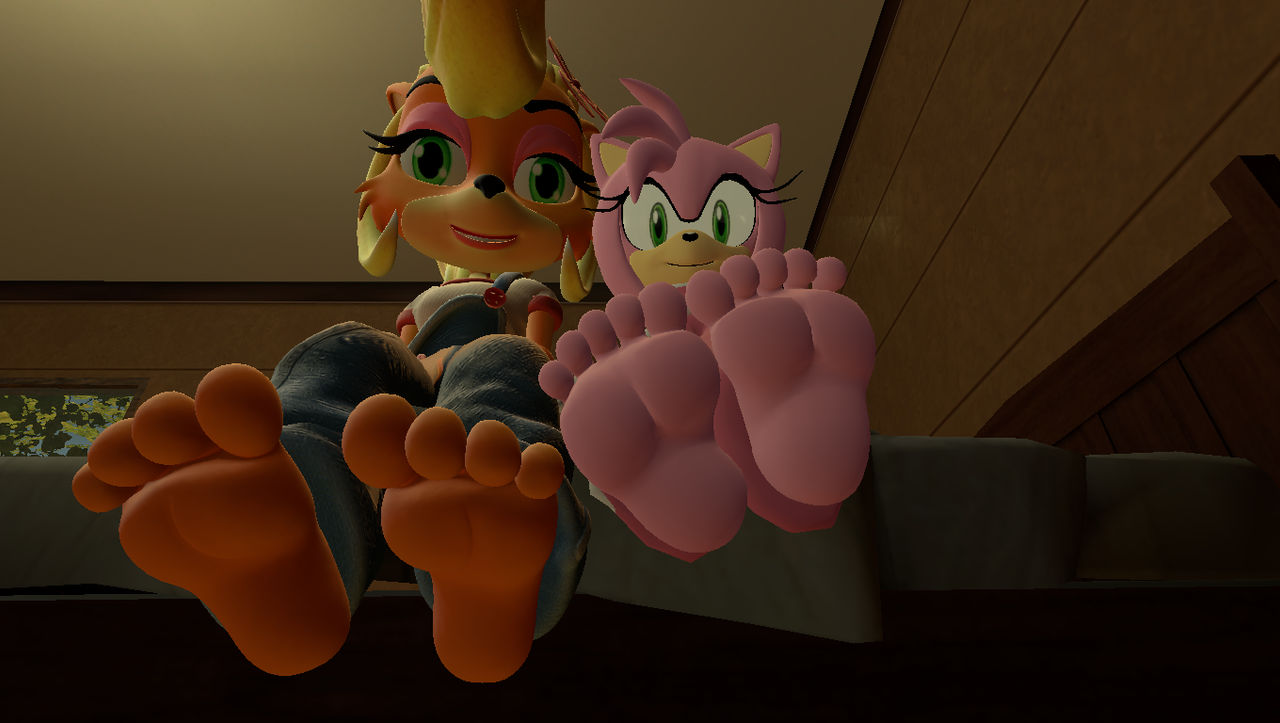 Amy Rose And Coco Bandicoot Show Their Feet By Militaryrabbit On Deviantart