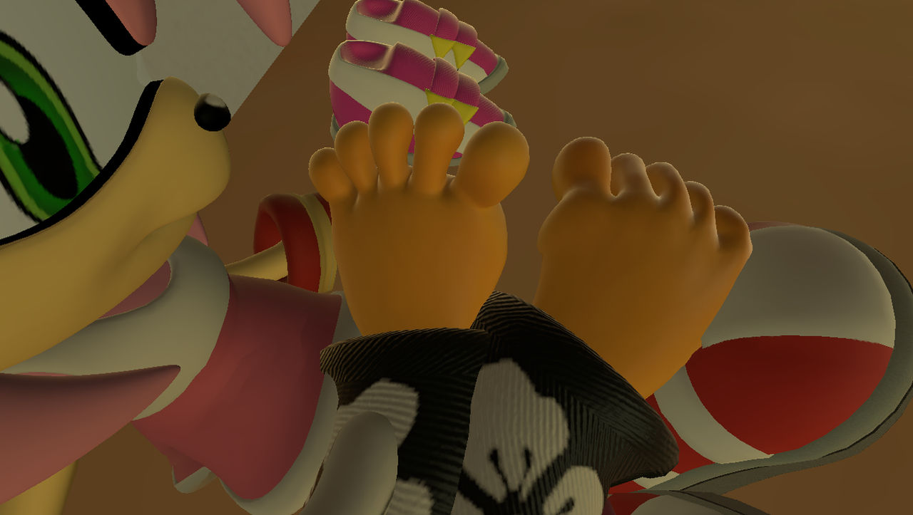 Amy Rose Tickling Rouges Feet3 By Militaryrabbit On Deviantart