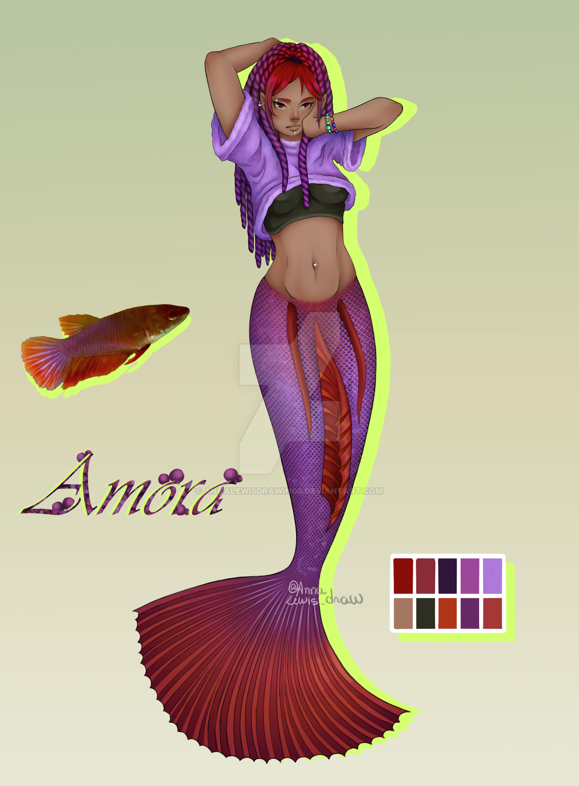 Mermaidbetta Amora By Annalewisdrawings On Deviantart
