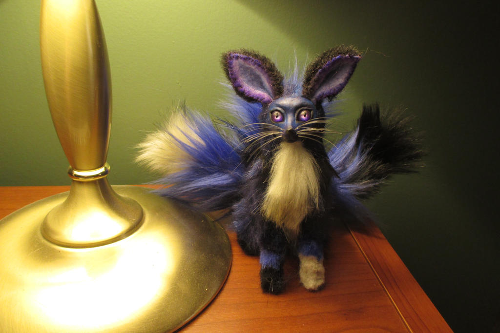 Sitting Three Tailed Night Fox By Lufirel On Deviantart