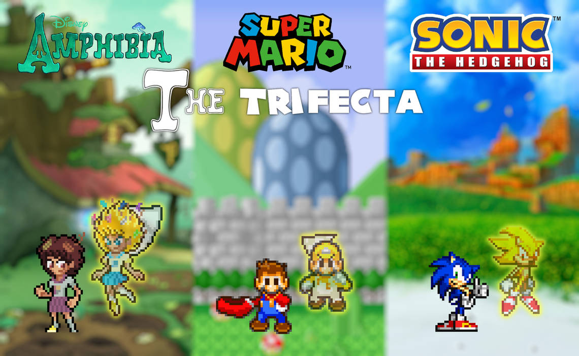 The Trifecta Poster 2 Mario X Sonic X Amphibia By Protogoji On Deviantart