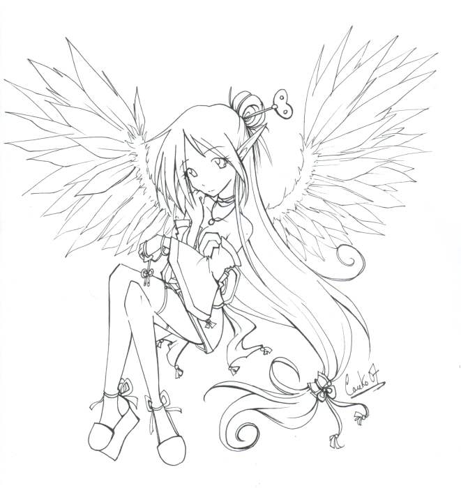 Angel Mihr lineart by careko on DeviantArt
