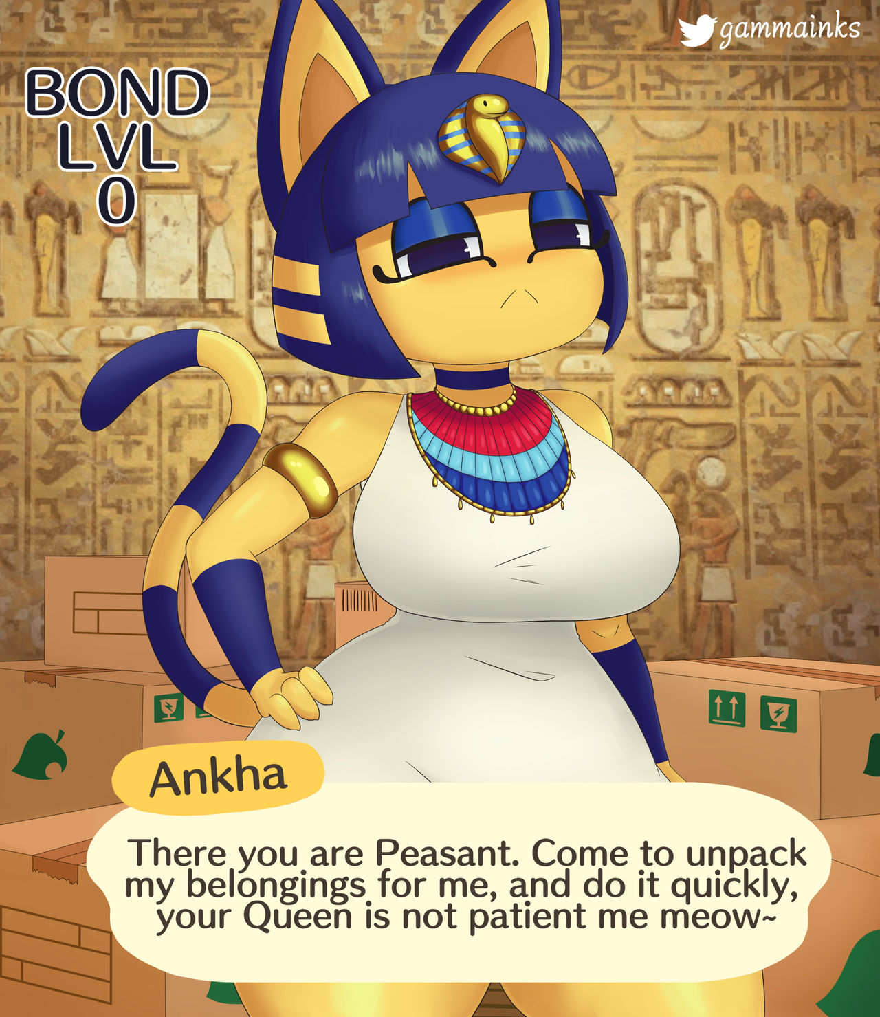 Ankha Bond Level 0 Dialogue By Theleonardfr33m4n On Deviantart