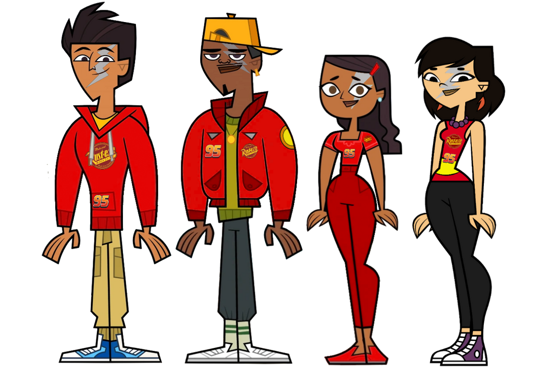 Chase Damien Priya And Sky As Lightning Mcqueen By Totaldramaguy95 On Deviantart