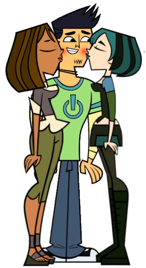 Gwen And Courtney Kiss Devin By Totaldramaguy95 On Deviantart