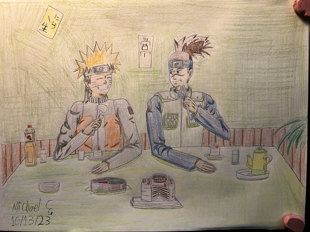 Naruto And Iruka Eating Cake Together By Mcolebro On Deviantart