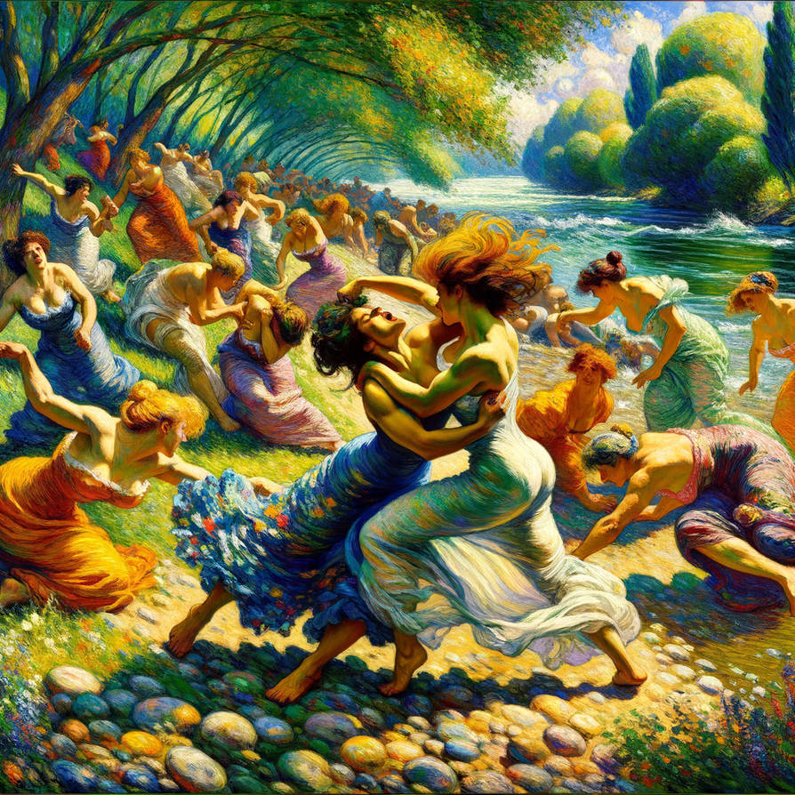 Mass Fight Of Girls On The Riverbank By Levv2 On Deviantart