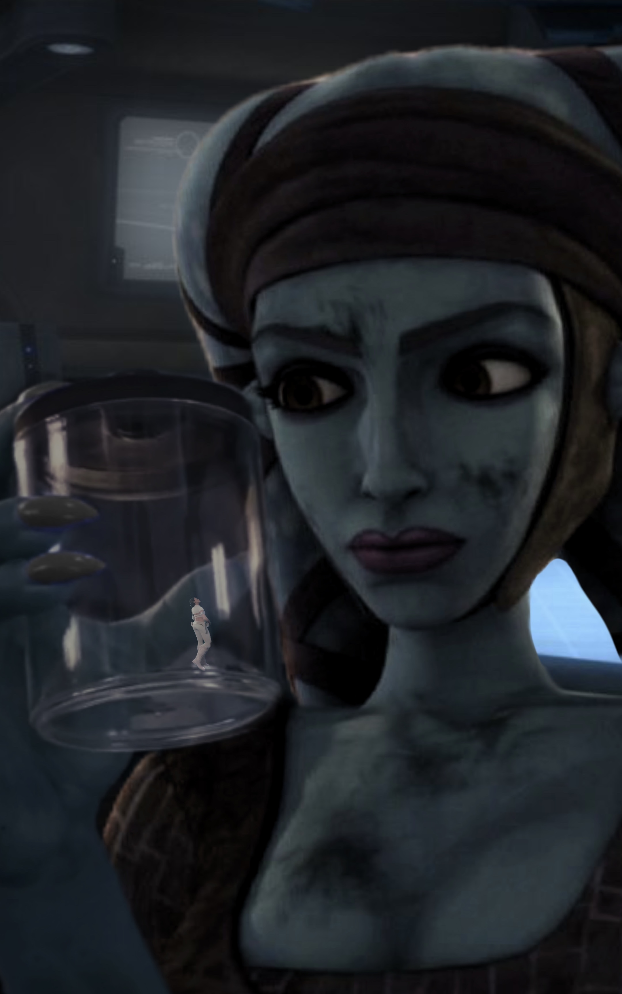 Aayla Secura Keeping Shrunken Padme In A Jar By Gomaroscar19 On Deviantart