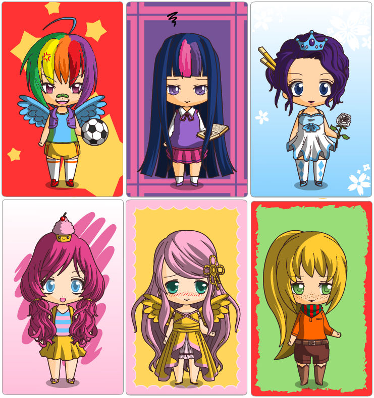 Mane Six Chibis by ezra1996 on DeviantArt Mane Six Chibis by ezra1996 on DeviantArt