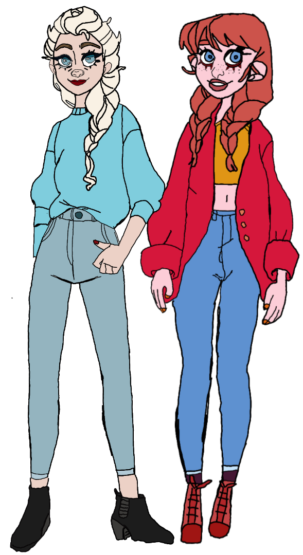 Modern Elsa And Anna By Ortiz3949 On Deviantart
