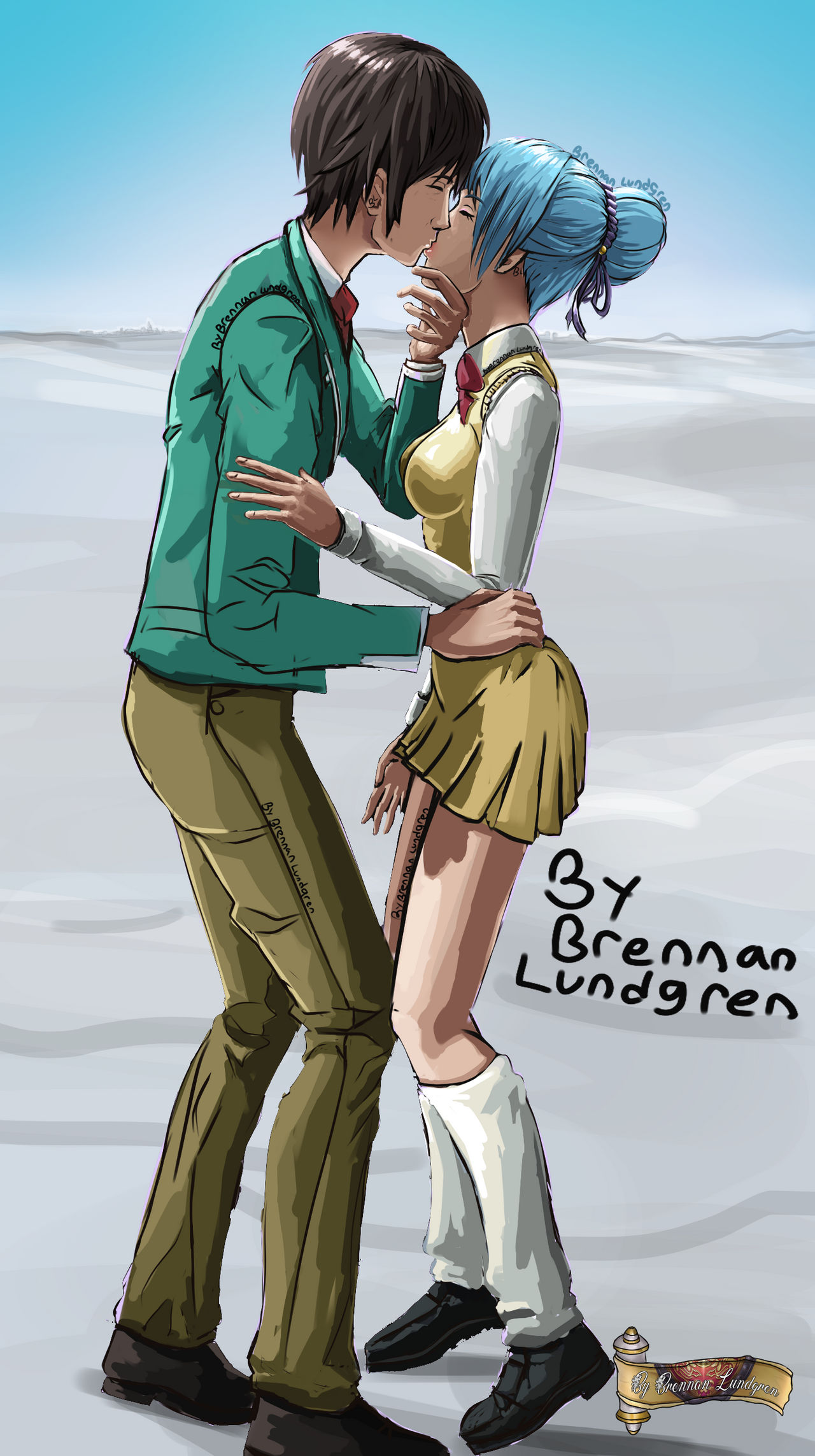 Kurumu Kurono Kissing Tsukune Rosario Vampire By Brennanlundgren On Deviantart