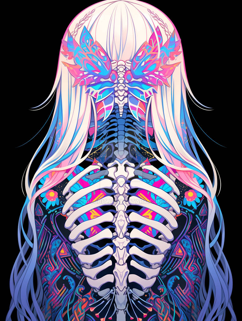 Midjourney Illuminated Skeletal Girl By Aubbit On Deviantart