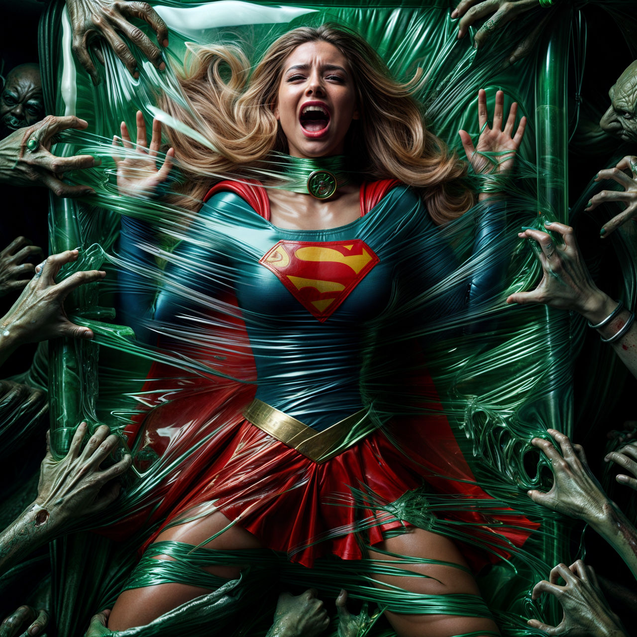 Supergirls Demonic Latex Kryptonite Peril By Necromancer Rev On