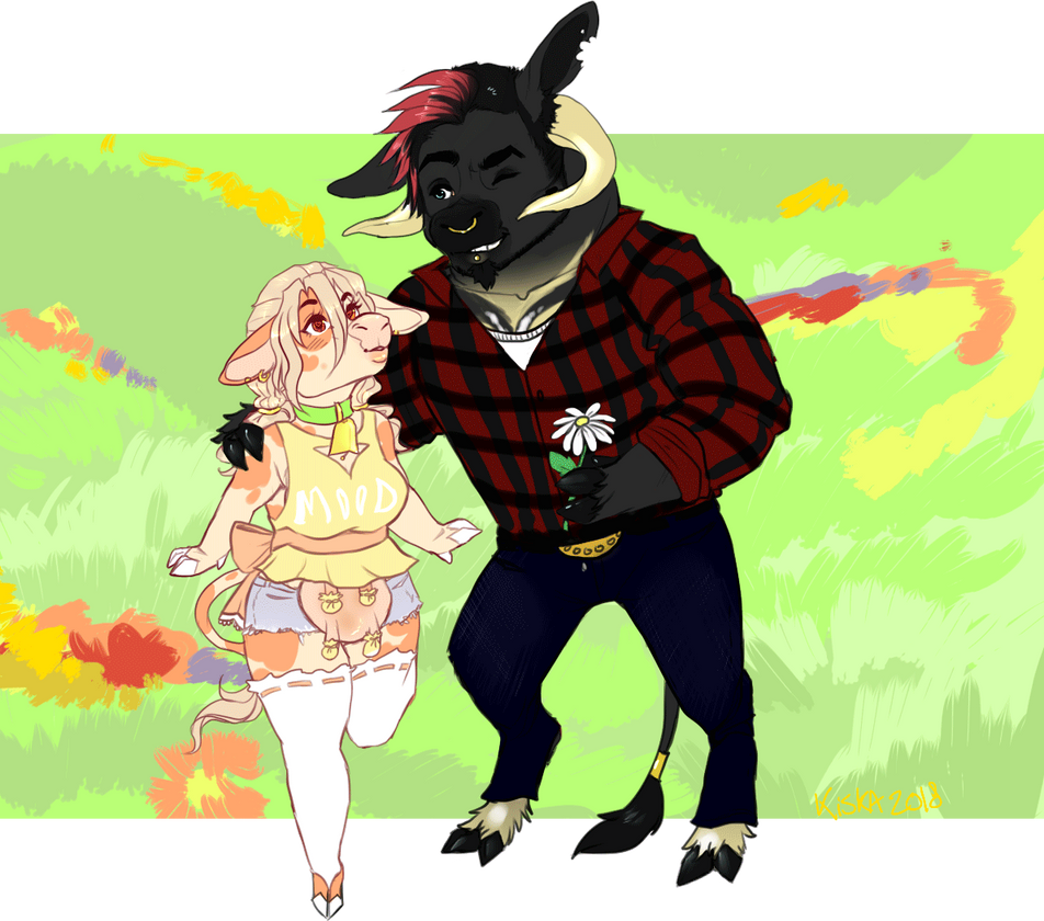 Animated Bovine Couple Adopt By Kitease On Deviantart