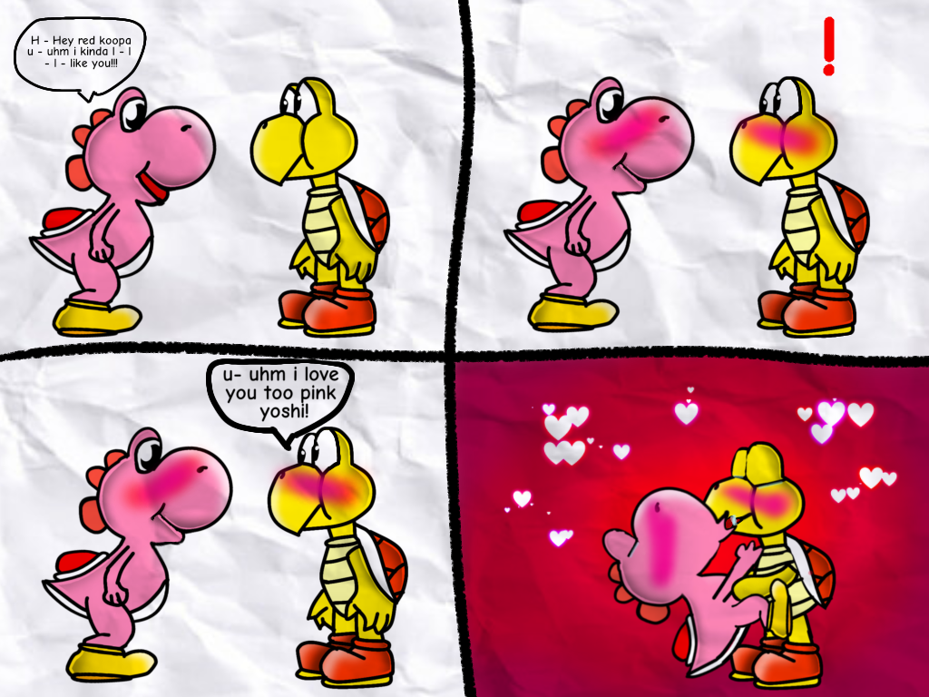 Pink Yoshi And Red Koopa Love Comic By Meshdeviant On Deviantart