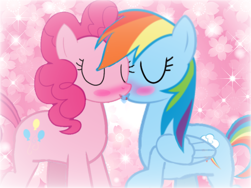 Rainbow Dash And Pinkie Pie Kissing By Meshdeviant On Deviantart