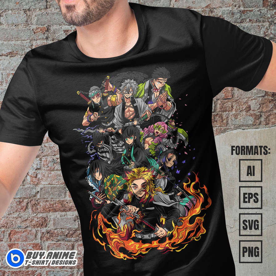 Demon Slayer Anime Vector T Shirt Design Template By Batsd On Deviantart