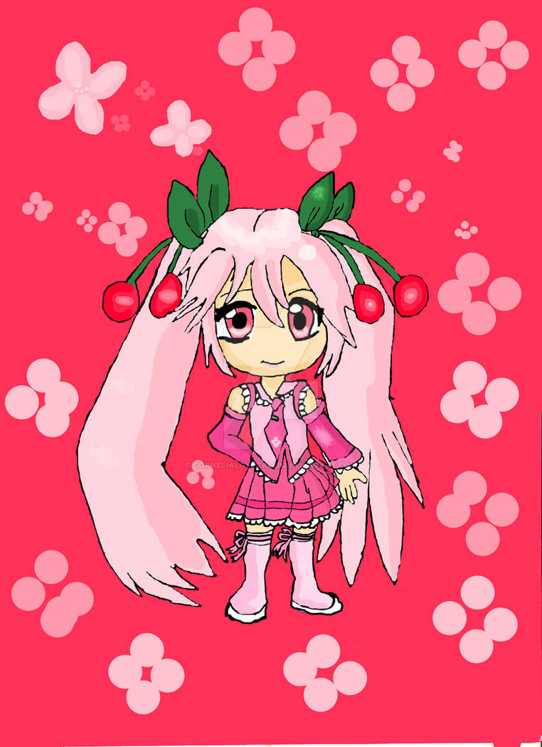 Sakura Hatsune Miku Chibi By Cornelialovecaleb On Deviantart