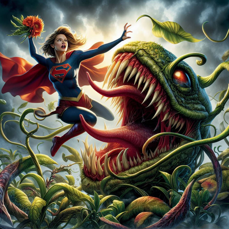 075 Supergirl Vs Carnivorous Plant 4 By Lepantzeus On Deviantart