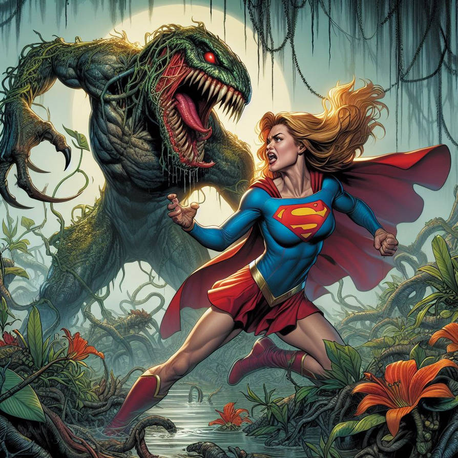 Supergirl Vs Carnivorous Plant 5 By Lepantzeus On Deviantart