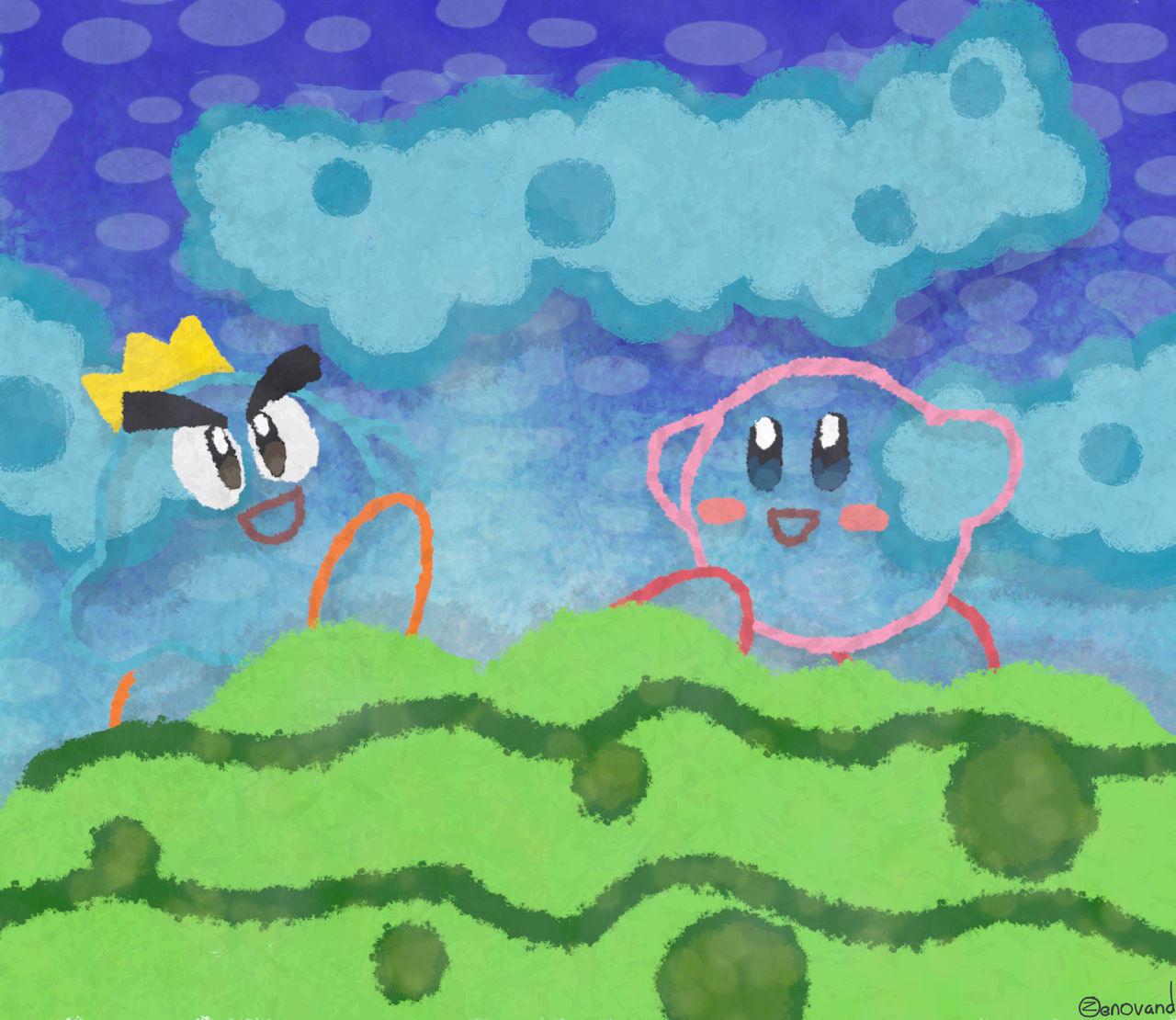 Kirby And Prince Fluff By Zenovand On Deviantart