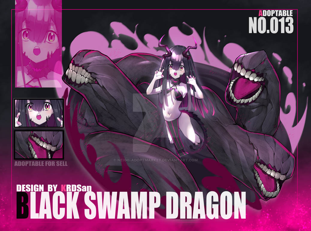 Sold Adopt Reauction Black Swamp Dragon By Neigo Adoptmarket On