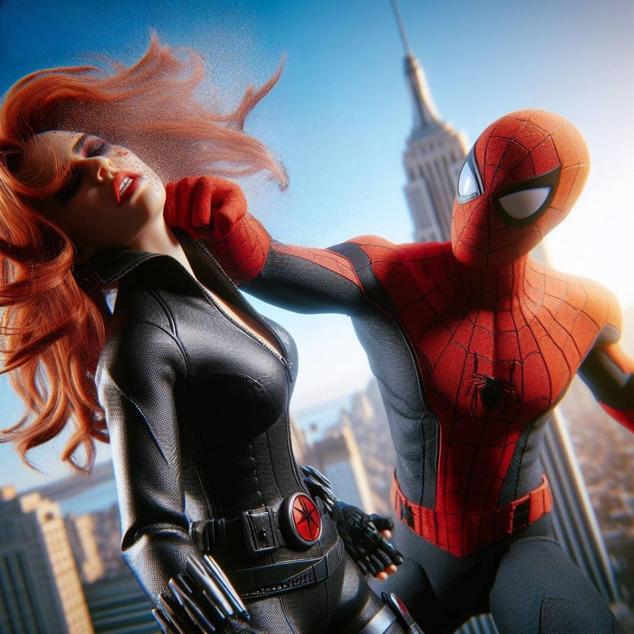 Spider Man Vs Black Widow Knockout By Artfiregame On Deviantart