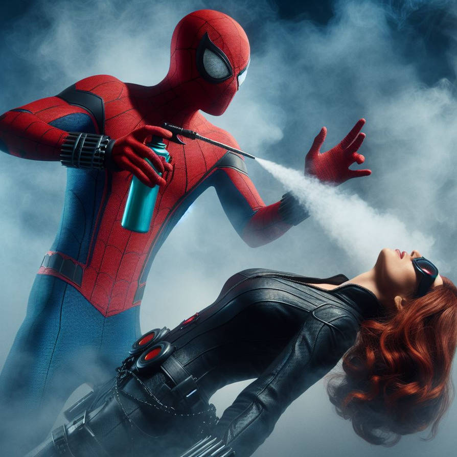 Spider Man Vs Black Widow Sleeping Gas By Artfiregame On Deviantart