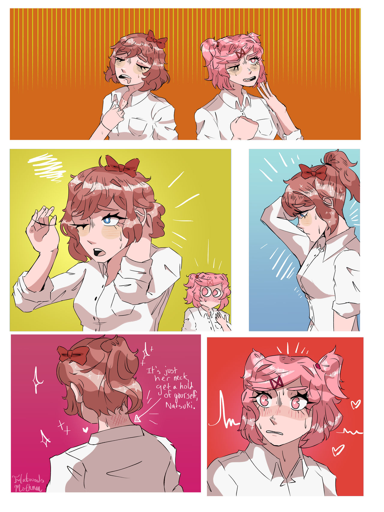 Natsuki And Sayori Face The Heat By Flatwoodsmothman On Deviantart