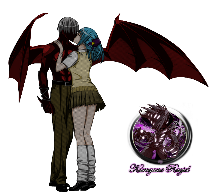 Tsukune X Kurumu Render By Kurogane Raziel On Deviantart