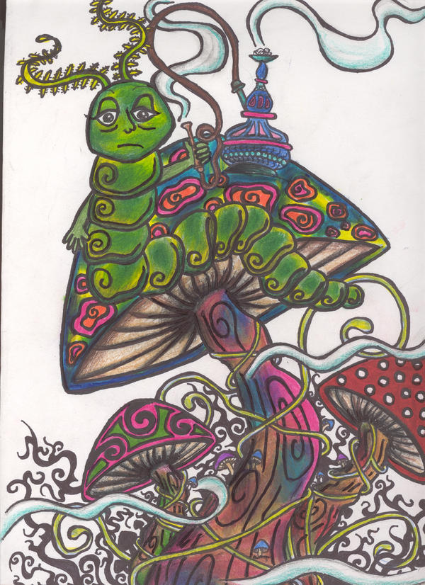 how to draw the hookah smoking caterpillar