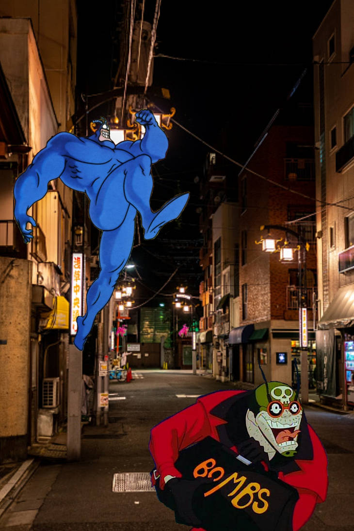The Tick Vs Evil Midnight Bomber By Dreddzilla On Deviantart
