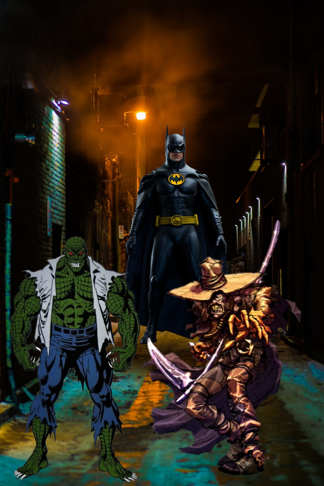 Batman 89 Vs Scarecrow And Killer Croc By Dreddzilla On Deviantart