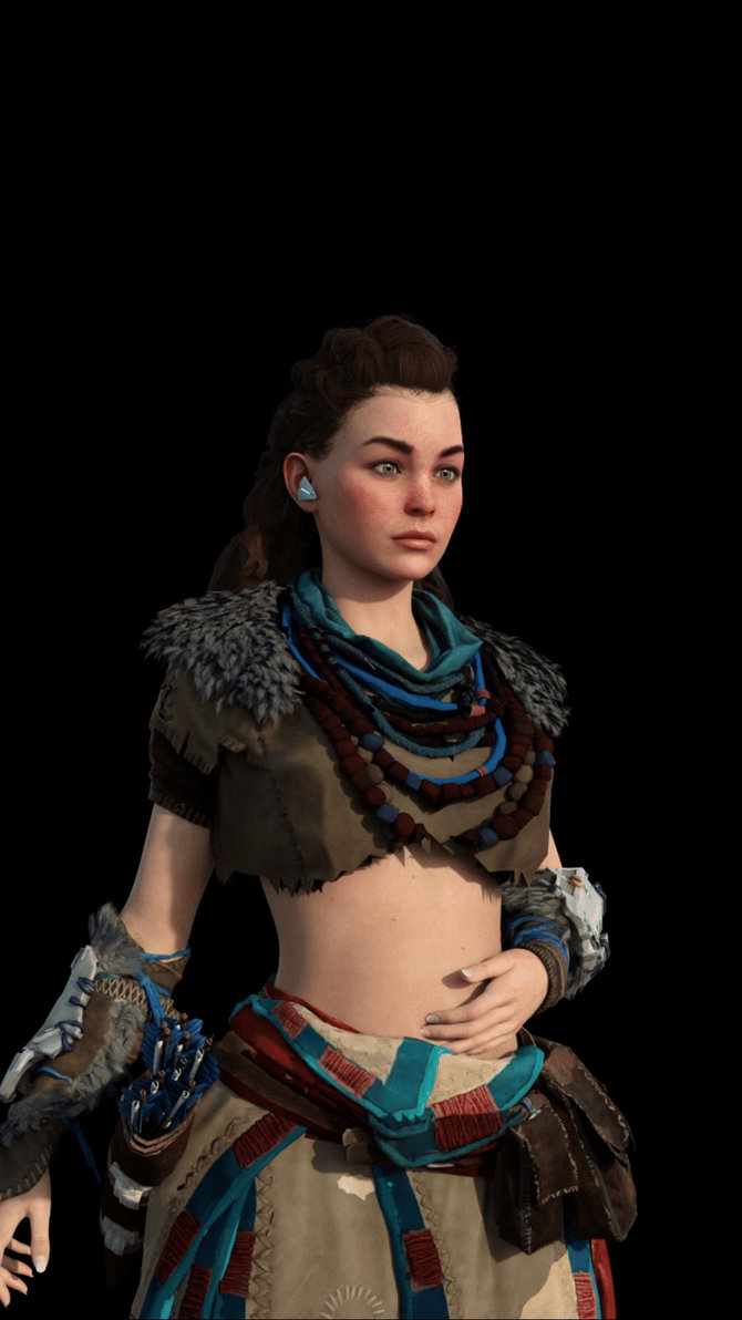 Aloy Playing With Her Belly Button Animation By Femalenavelart On