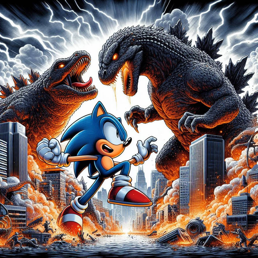 Sonic Vs Godzilla By Coenisawesome On Deviantart