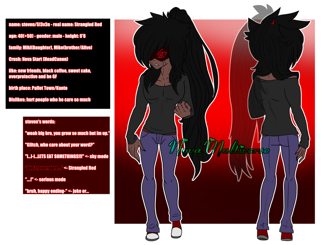 Steven AKA Strangled Red ref - my version by NovaMultiverse on DeviantArt Steven AKA Strangled Red ref - my version by NovaMultiverse on DeviantArt