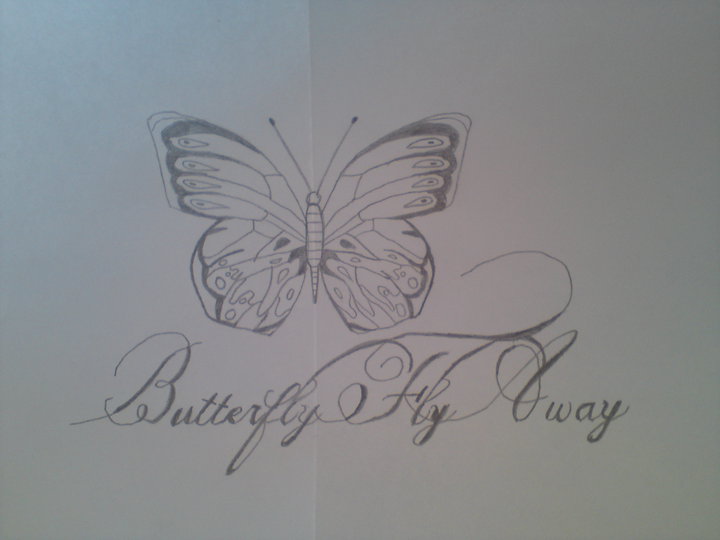 Butterfly Flying Away Drawing
