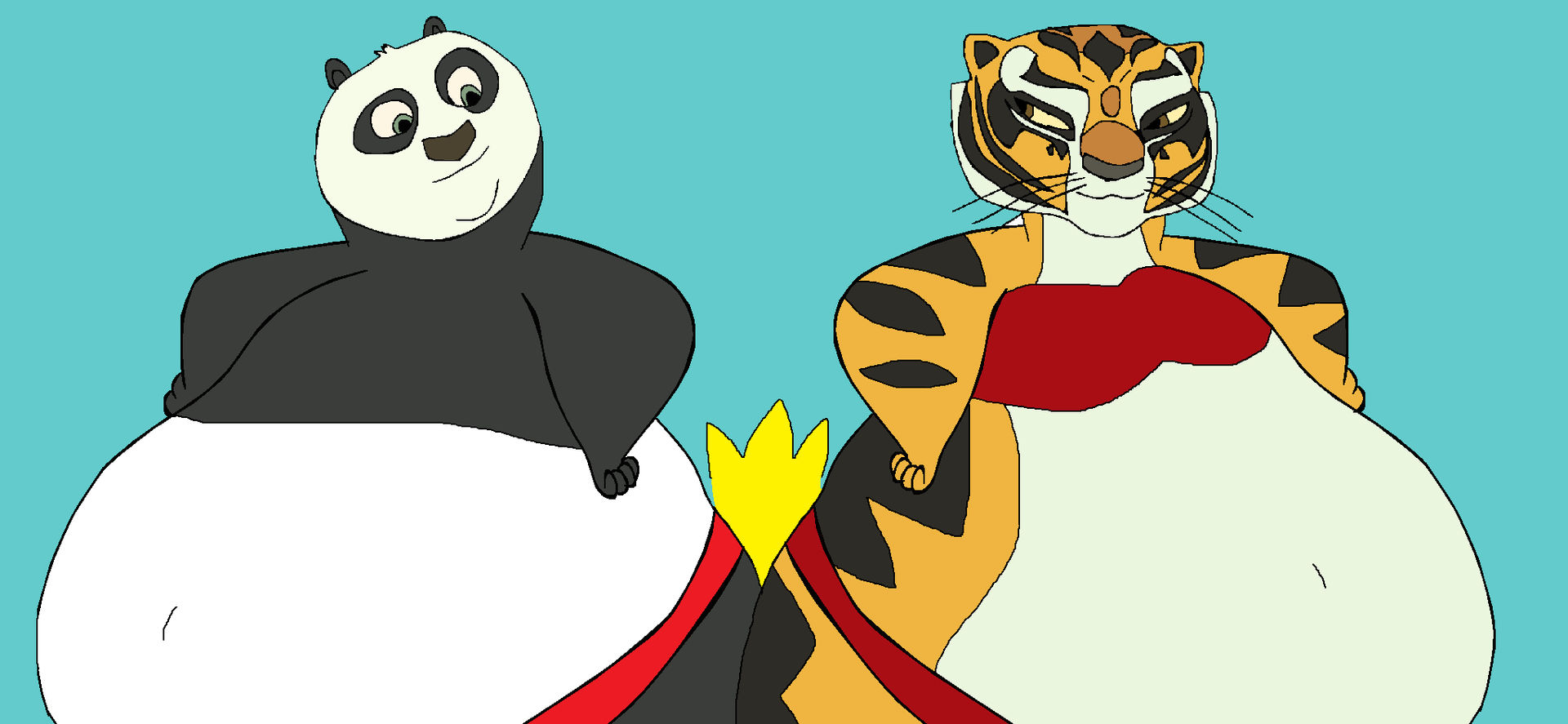 Po And Tigress Sumo Butt Bump By Mojo1985 On Deviantart
