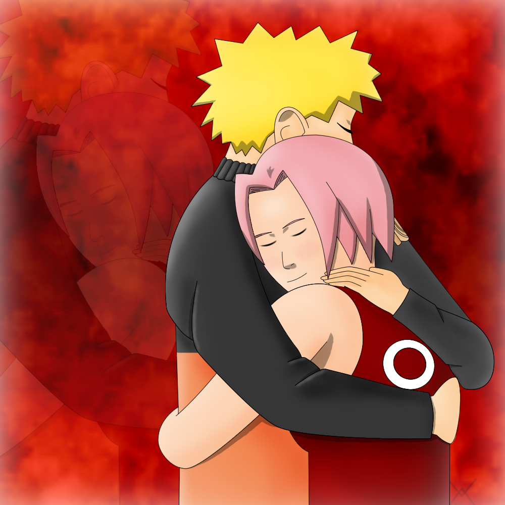 Naruto And Sakura Hug By Midzm On Deviantart
