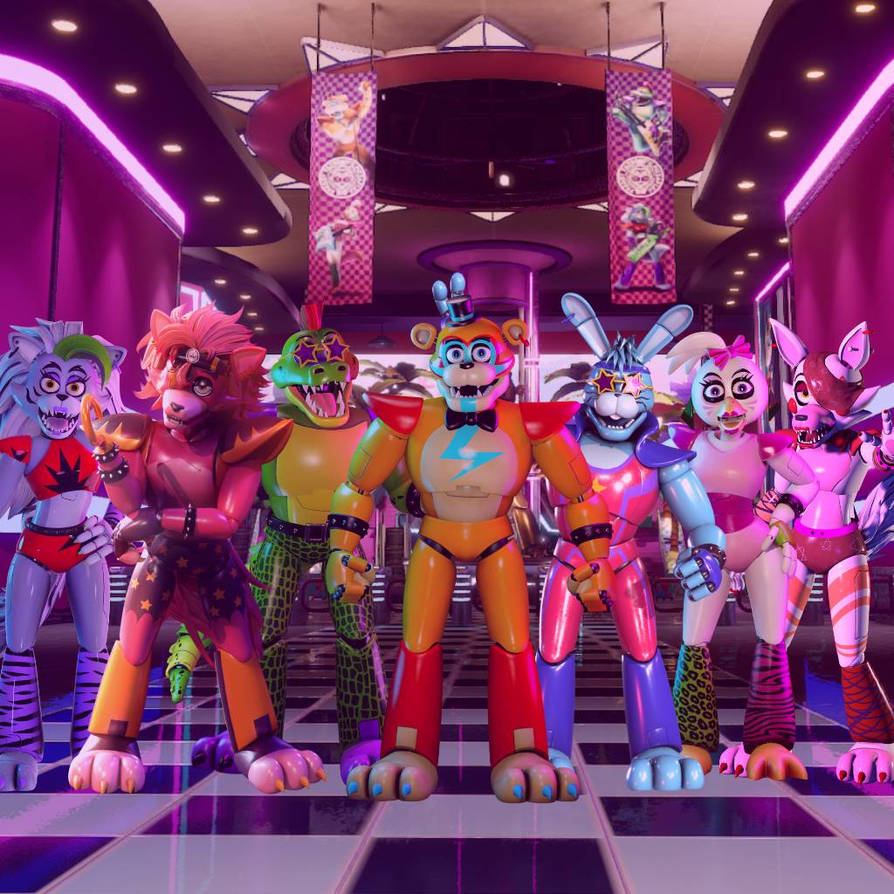 Fnaf Security Breach All Animatronics Glamrocks By Chesterssunglasses